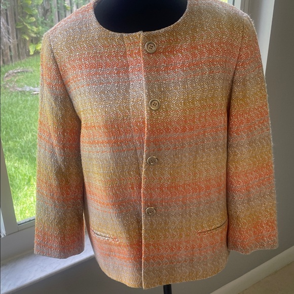 Talbots | Jackets & Coats | Talbots Petites 2p Tan Orange And Yellow ...
